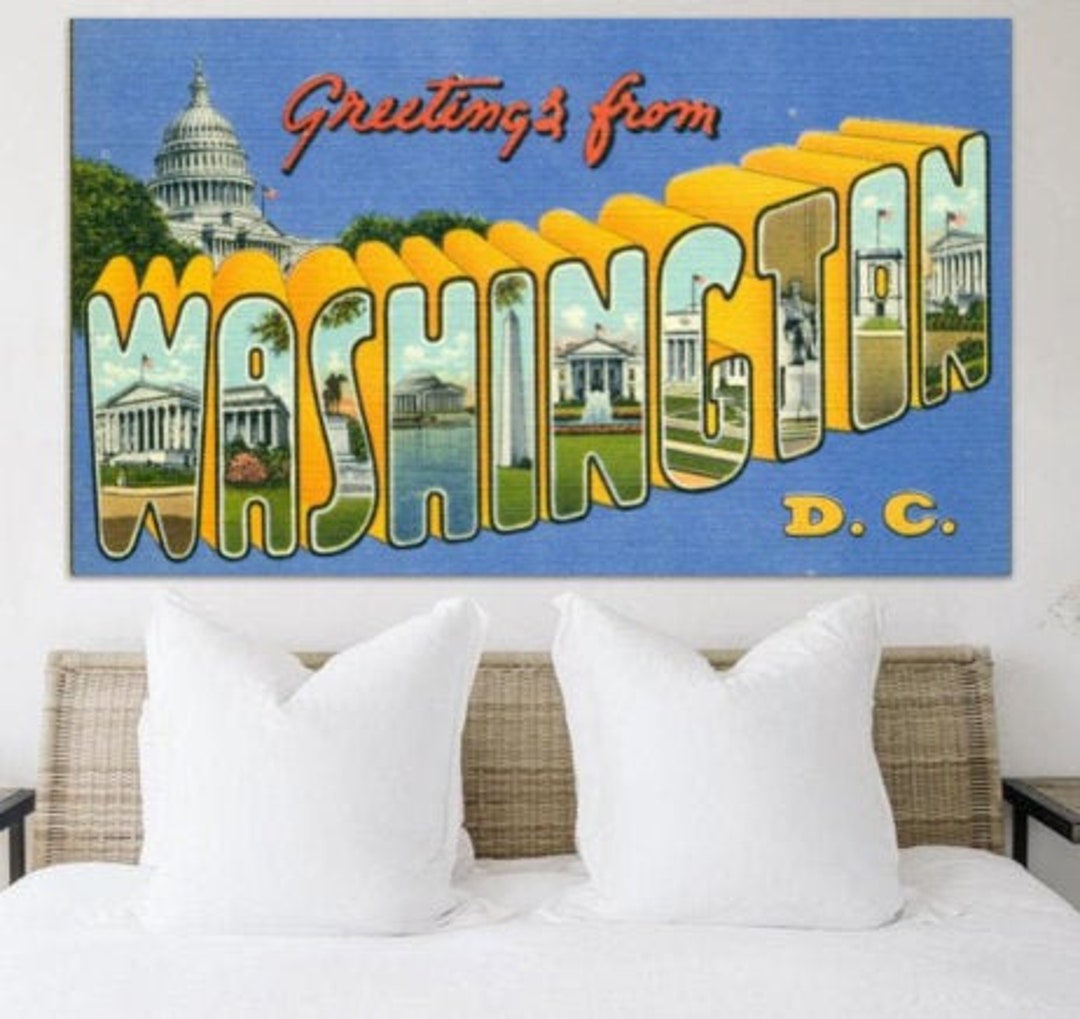 Washington, DC Print on Canvas ready to Hang Vintage Postcard Painting ...