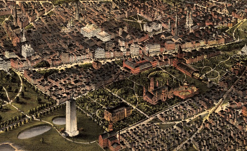 Washington D.C. 1880 Print on Canvas ready to Hang Vintage - Etsy