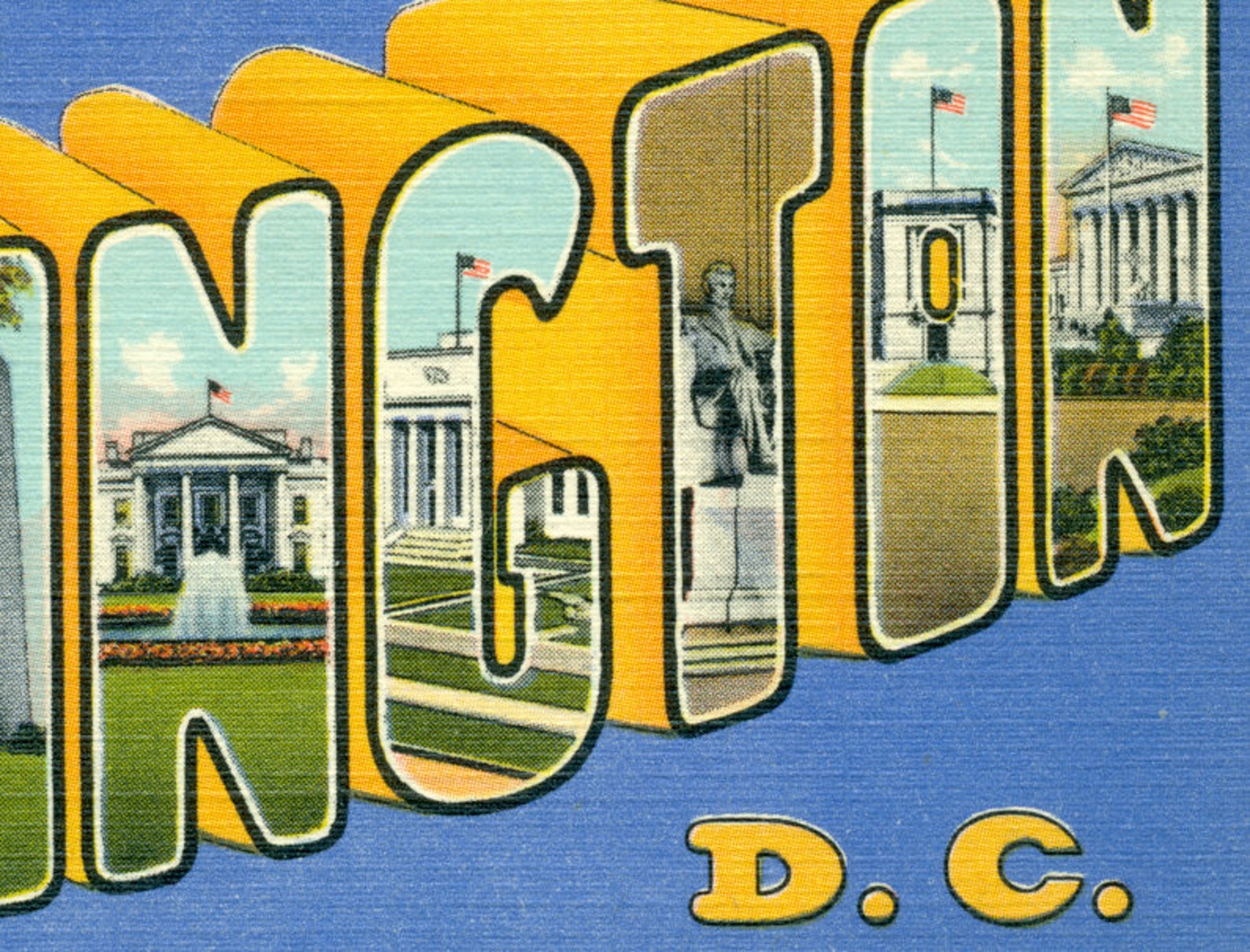Washington, DC Print on Canvas ready to Hang Vintage Postcard Painting ...