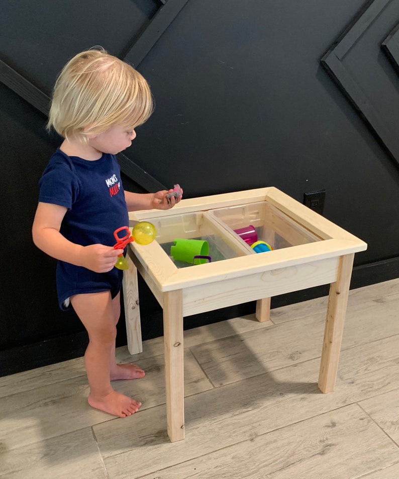 Childrens Wooden Sensory & Activity Table 6qt. 2 Bin's - Etsy