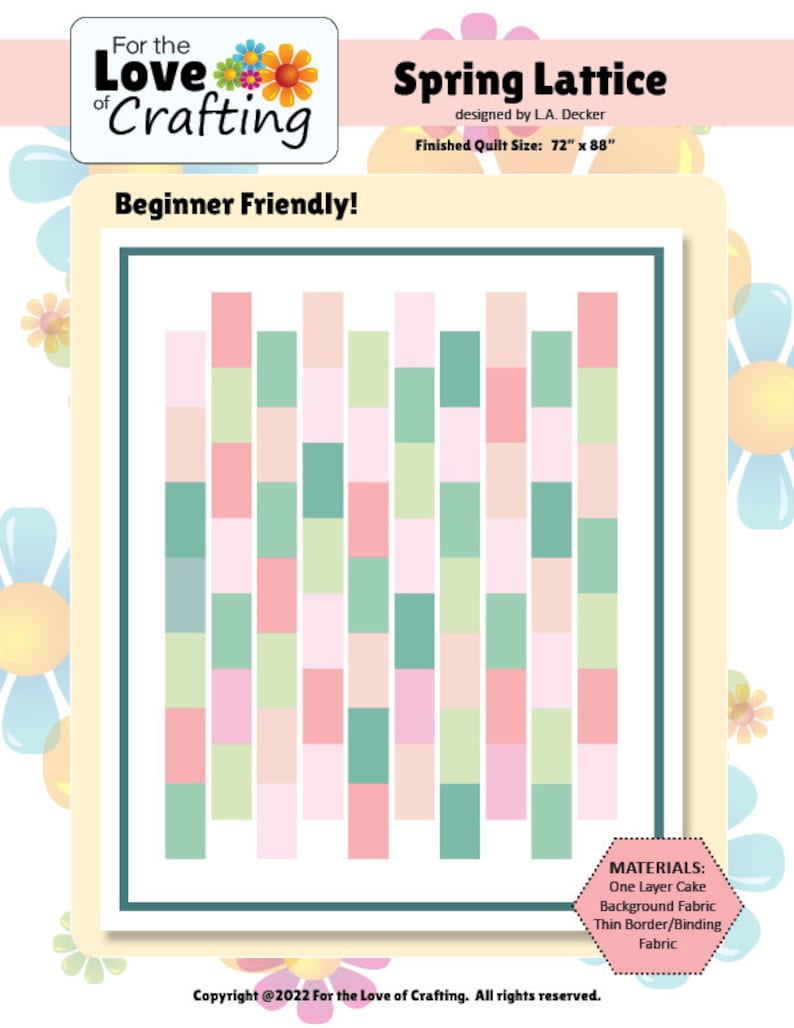 Spring Lattice Digital Quilt Pattern, Features Layer Cake, Beginner ...