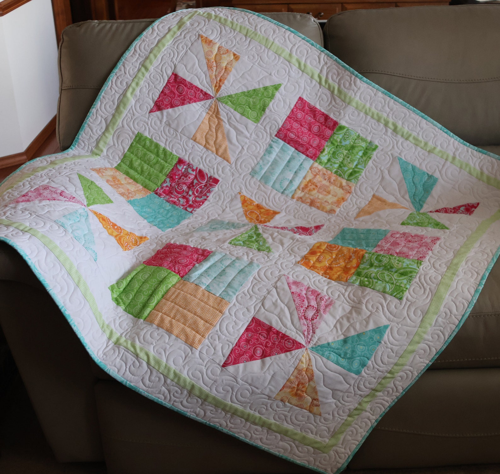 Windy 4-patch Quilt Pattern, Beginner Friendly Baby Quilt (PDF Pattern ...