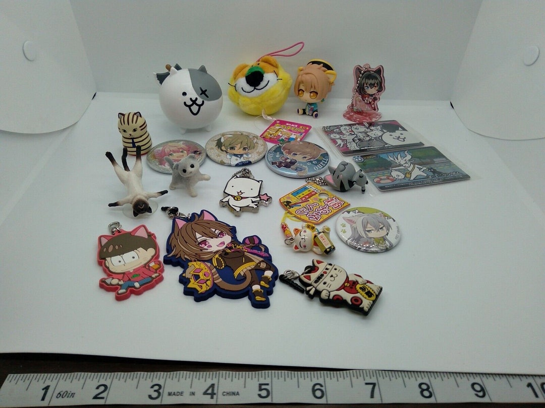 19pc Cat Neko Nyan Mini Figure Keychain Strap Charm Pin Anime - Etsy