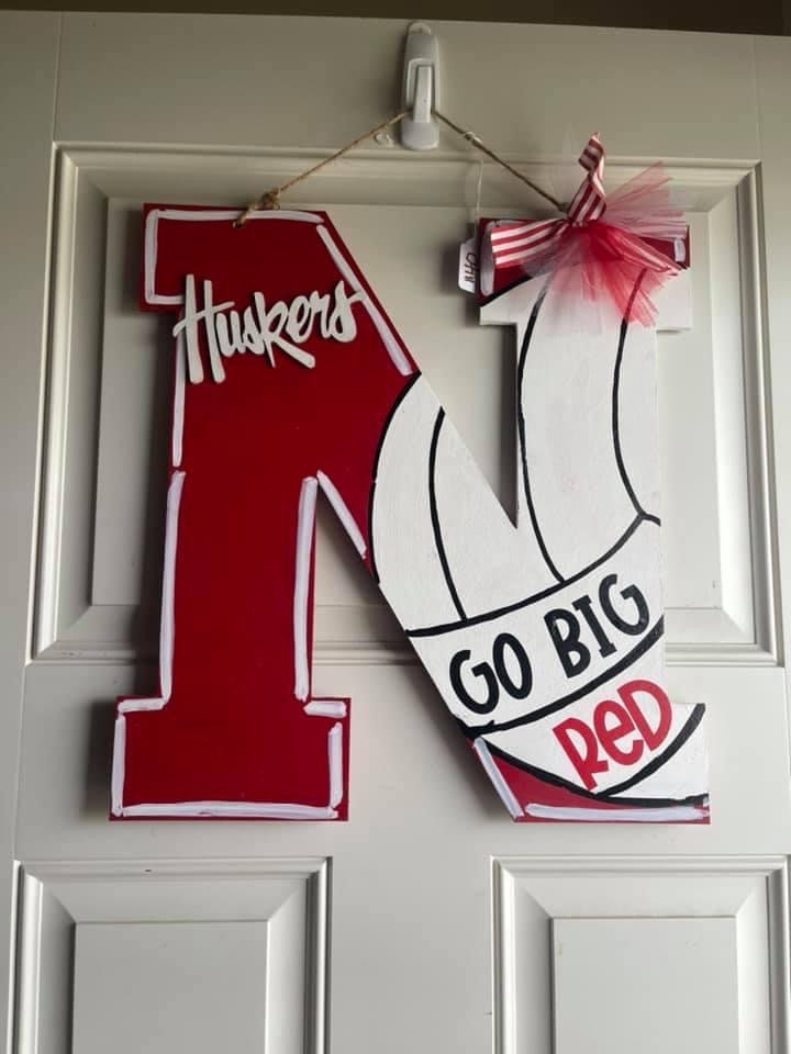 Nebraska Husker Volleyball Door Hanger - Etsy