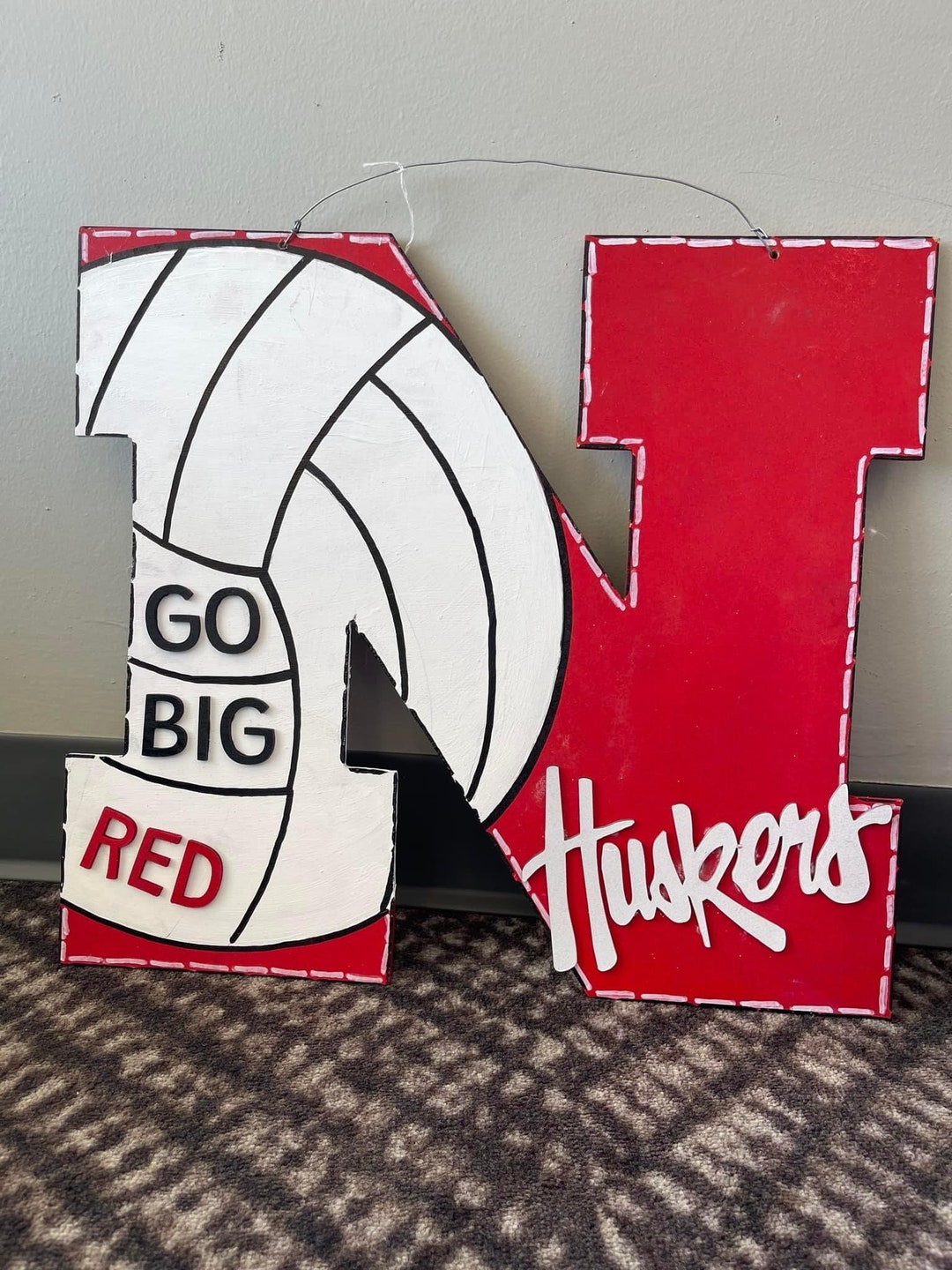 Nebraska Husker Volleyball Door Hanger - Etsy