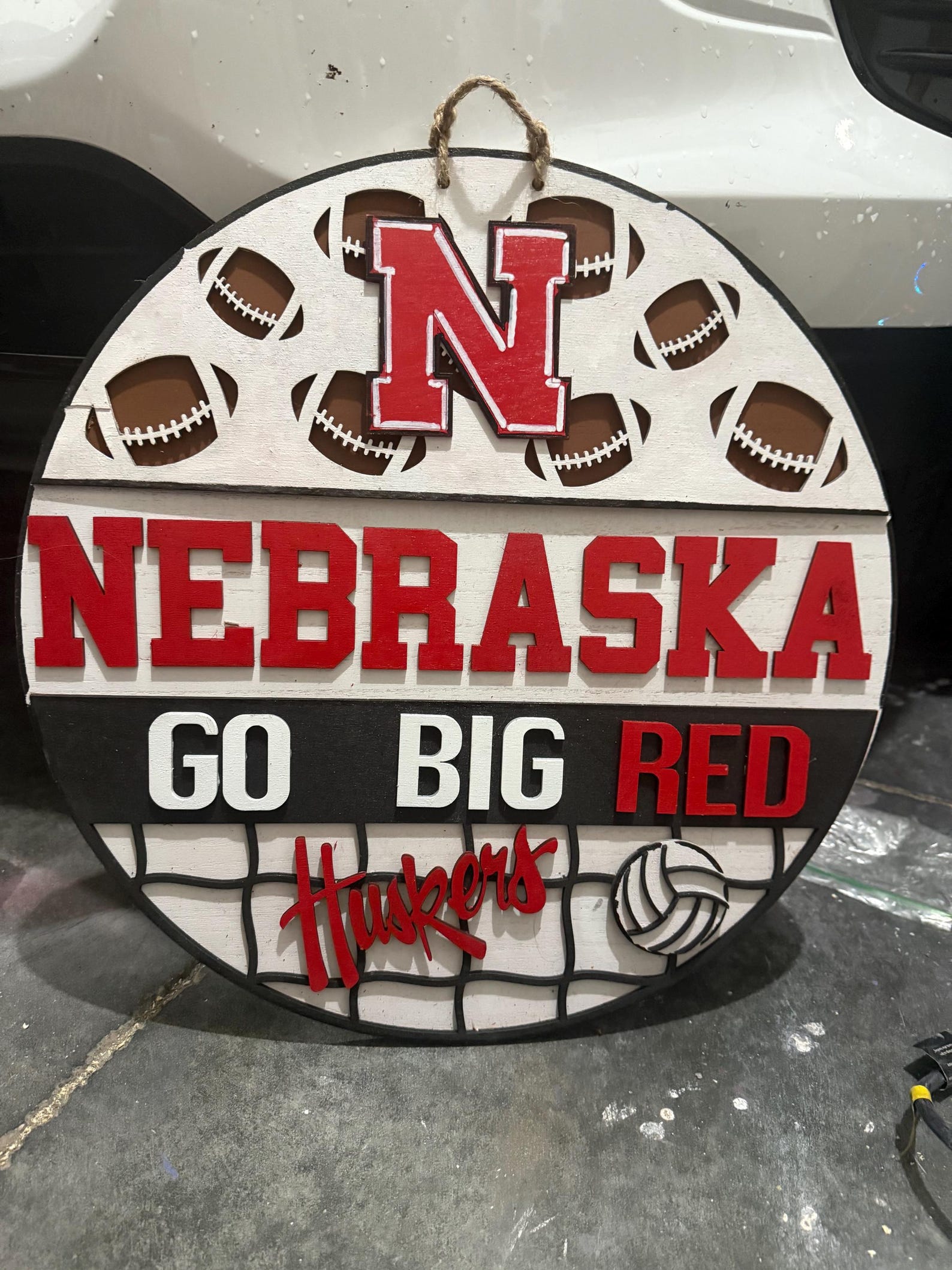 Nebraska Husker Volleyball and Football Door Hanger - Etsy