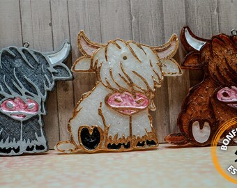 Highland Cow With Bow Car Freshie, Car Scent, Air Freshener - Etsy