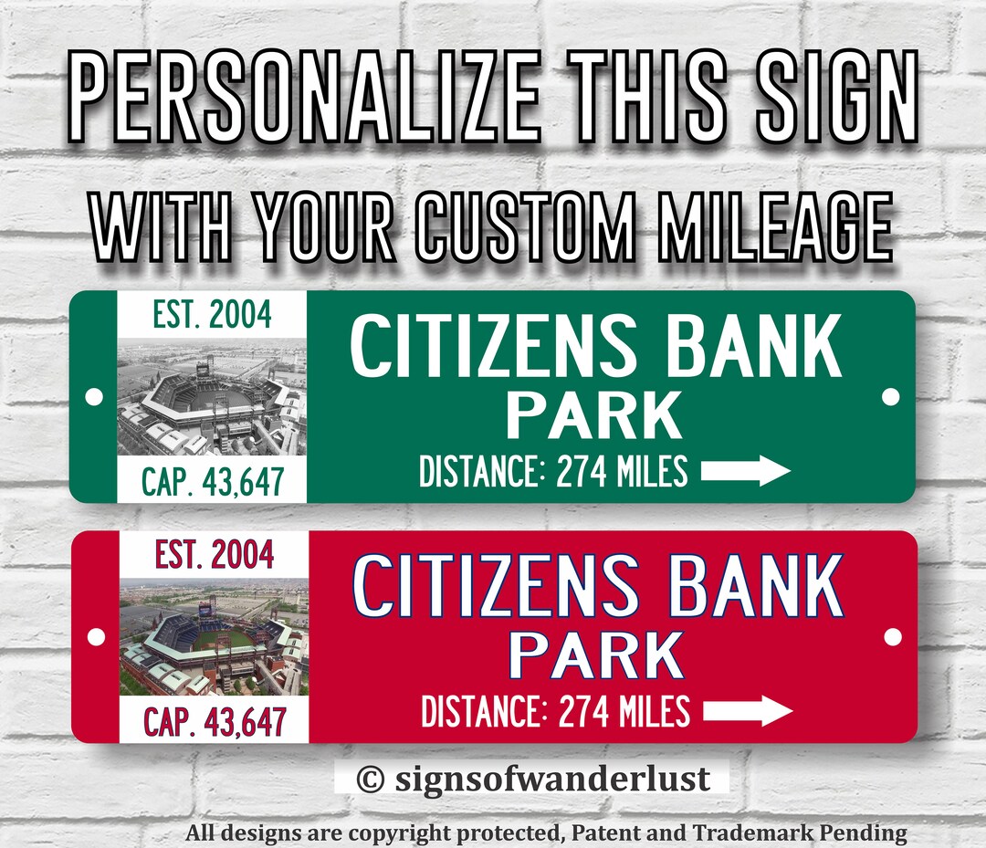 Citizens Bank Park Custom Street Sign for Philadelphia Phillies Fan ...