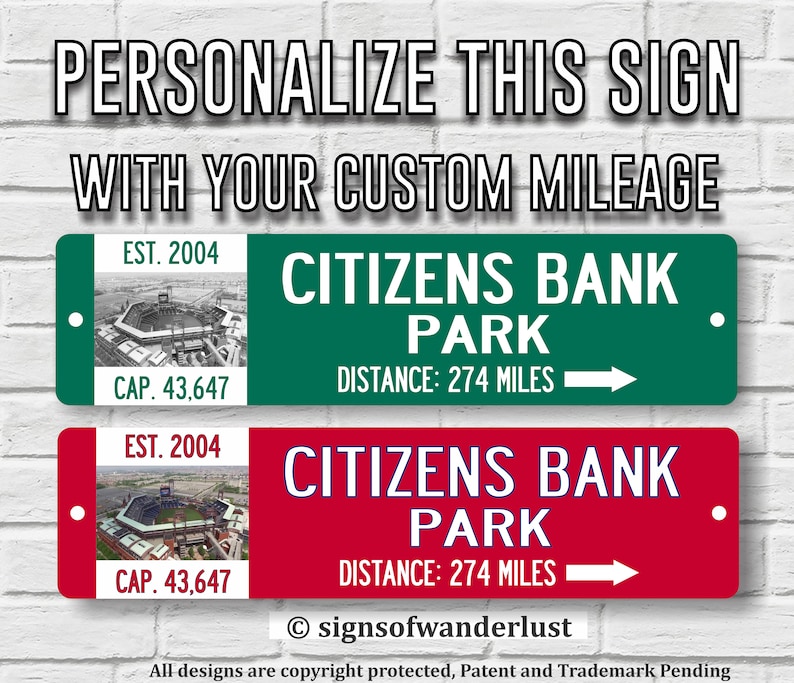 Citizens Bank Park Custom Street Sign for Philadelphia Phillies Fan ...