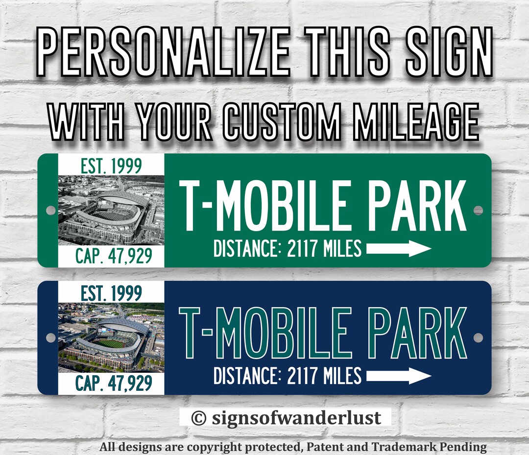 T-mobile Park | Seattle Mariners | Custom Street Sign | Personalize ...