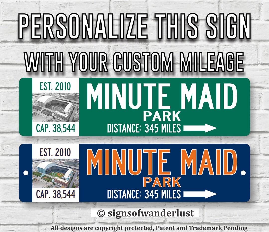 Minute Maid Park | Houston Astros | Custom Street Sign | Personalize ...