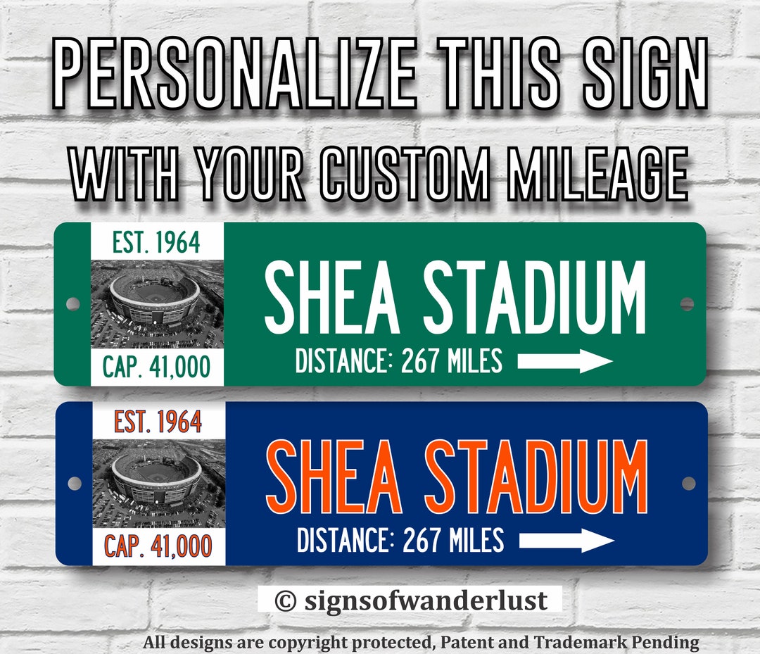 Shea Stadium | New York Mets | Custom Street Sign | Personalize ...