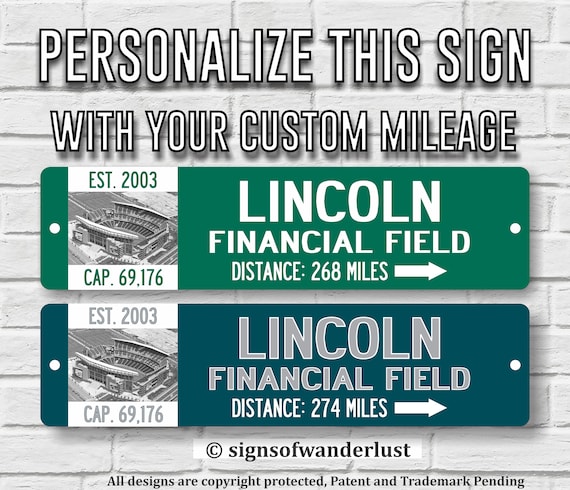 Personalized Highway Distance Sign To Home of the Philadelphia Eagles ...