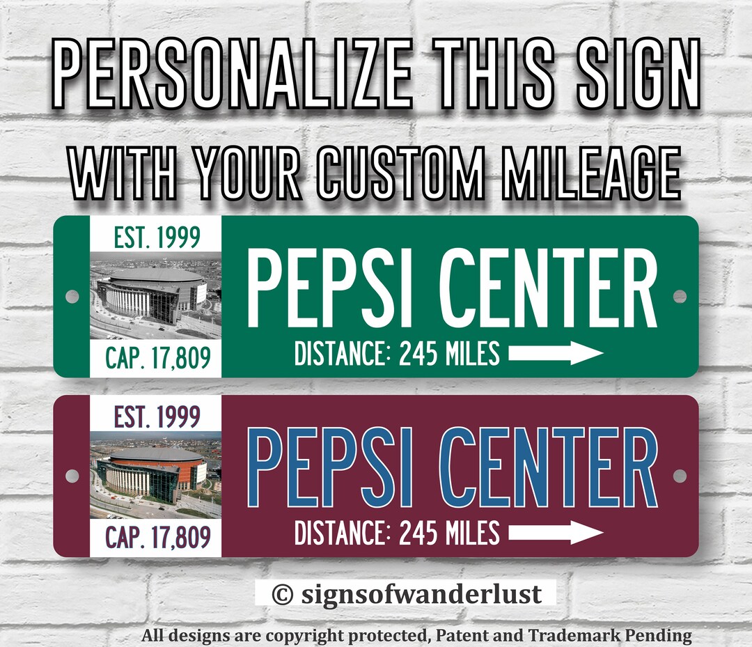 COLORADO AVALANCHE Pepsi Center Custom Highway Sign Personalize ...