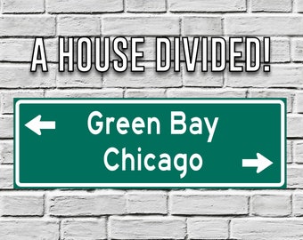 Green Bay Packers Custom House Divided Metal Distance Highway Sign ...