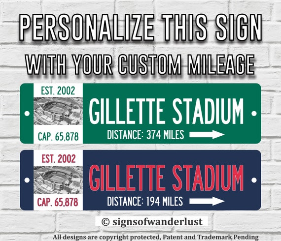GILLETTE STADIUM New England Patriots Custom Highway Sign - Etsy