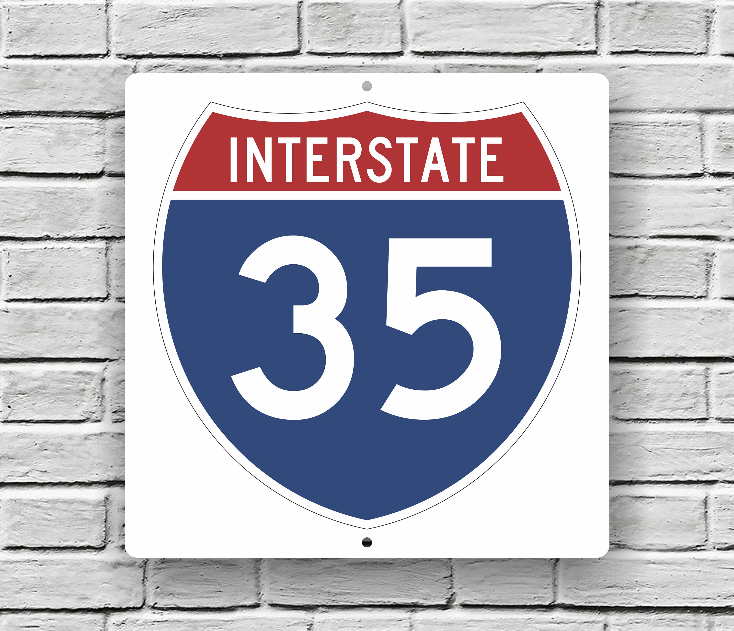 INTERSTATE 35 Metal Highway Sign San Antonio to Dallas to | Etsy