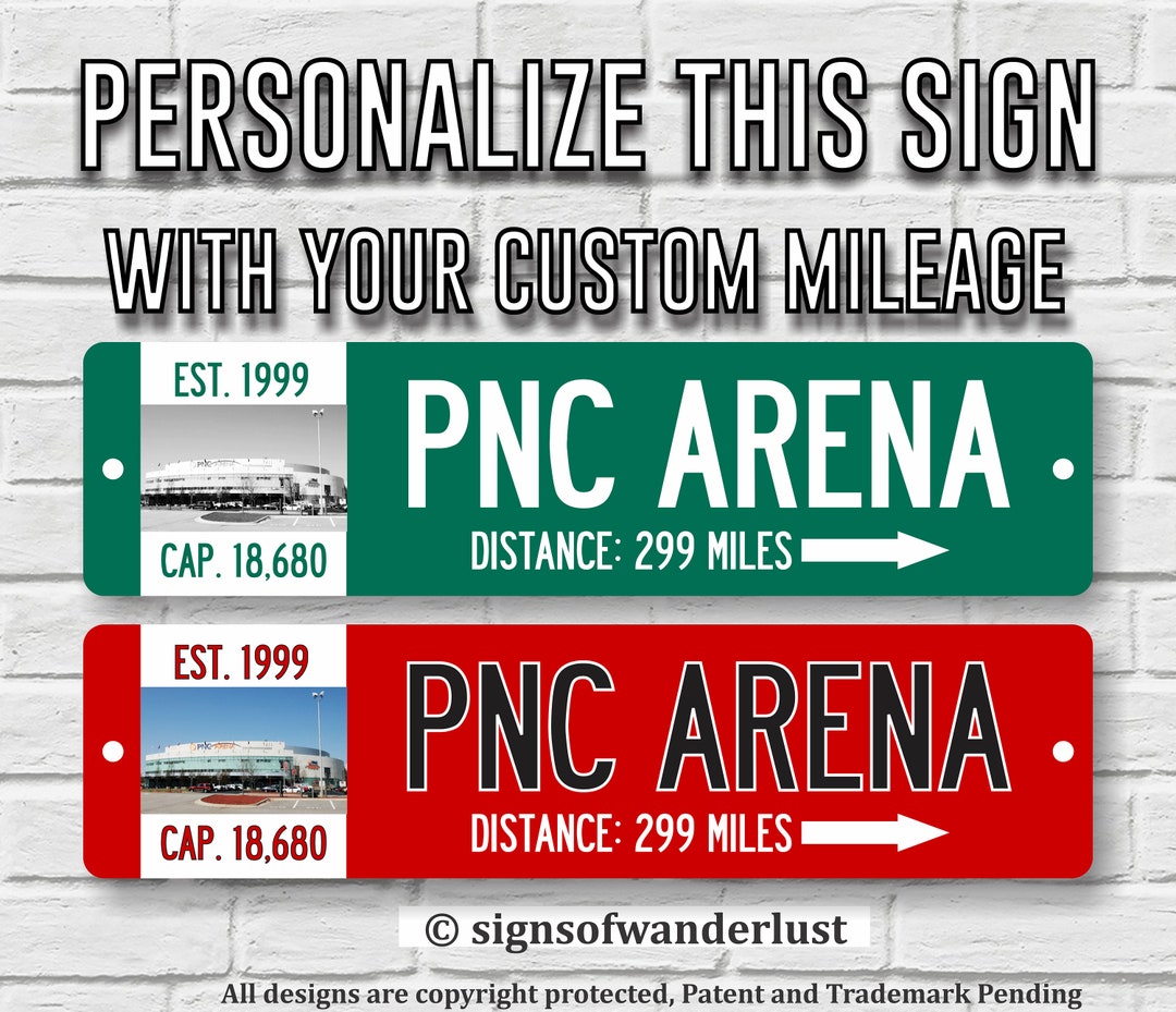 PNC Arena | Carolina Hurricanes | Custom Street Sign | Personalize ...