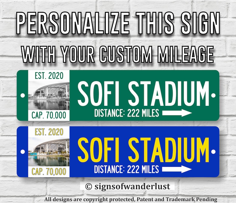 SOFI Stadium Los Angeles Rams Custom Highway Sign - Etsy