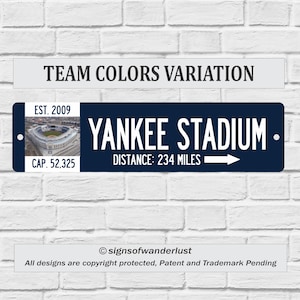 Yankee Stadium Custom Street Sign for NY Yankees Fan, Personalize ...
