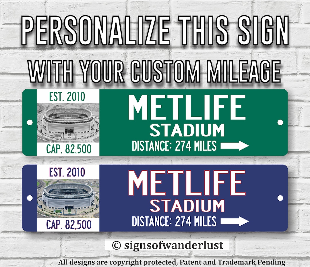 Metlife Stadium | New York Giants | Custom Street Sign | Personalize ...