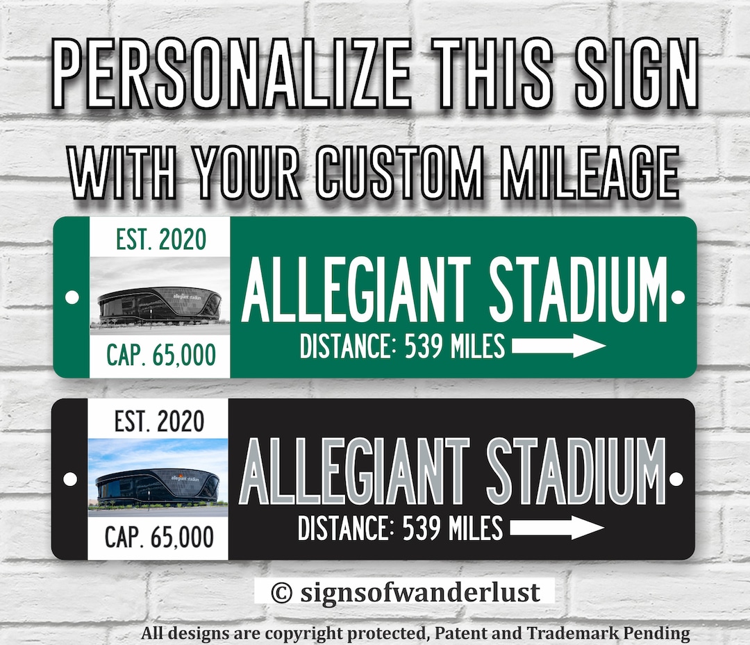 Allegiant Stadium | Las Vegas Raiders | Custom Street Sign ...