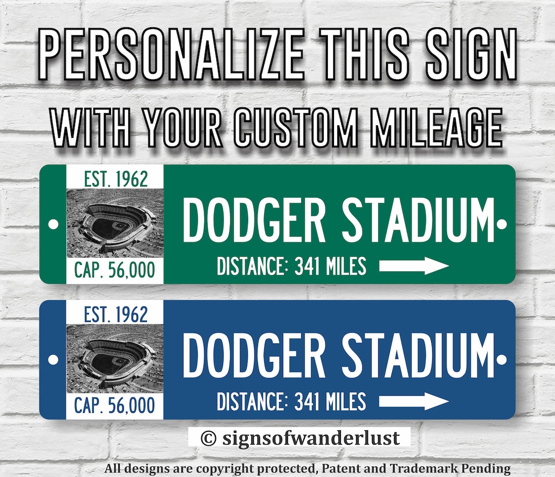 Dodger Stadium Custom Street Sign for Los Angeles Dodgers Fan ...