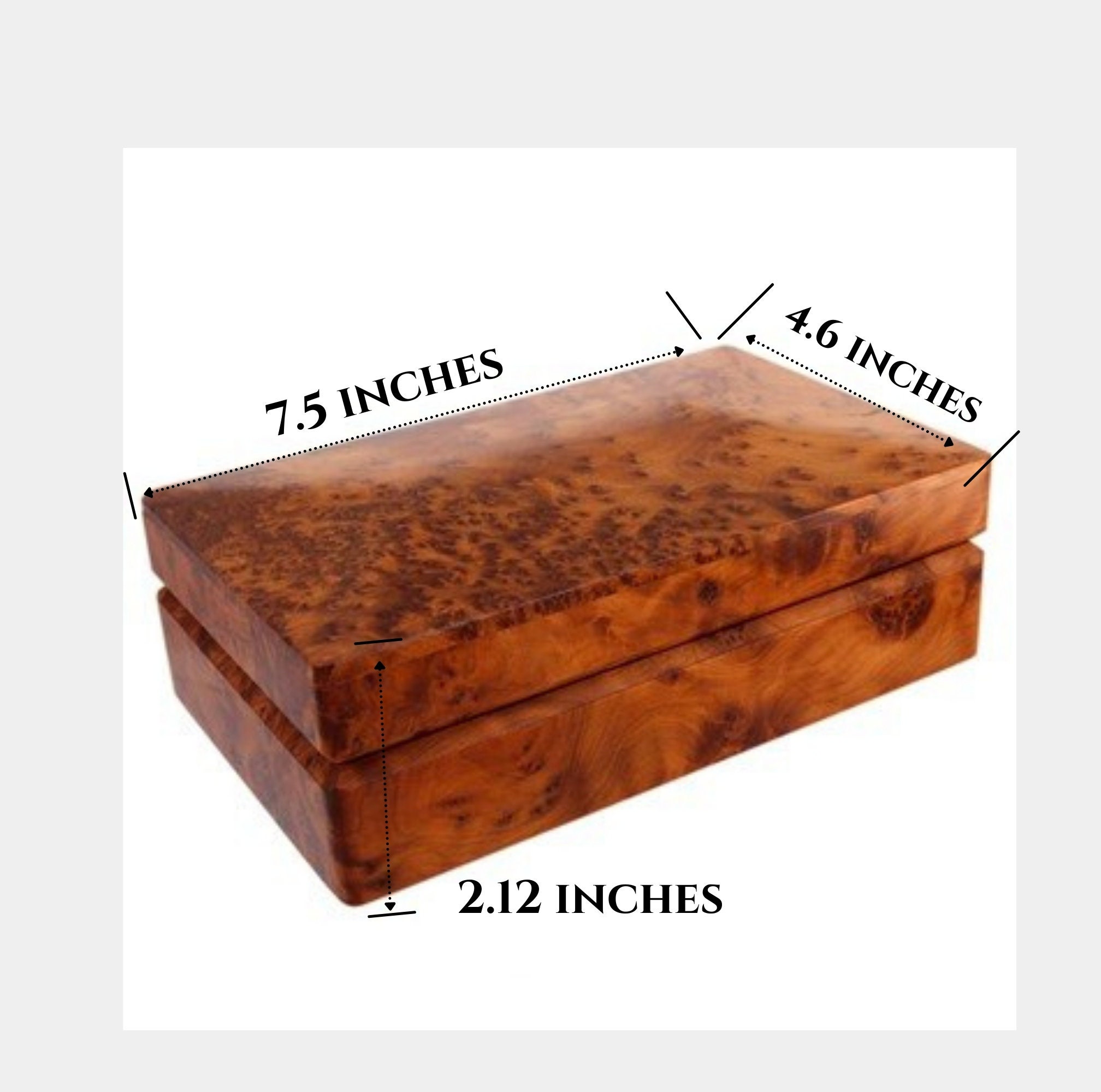 Large Thuya Wooden Rectangular Box With Hinges, Gift Box, Keepsake Box ...