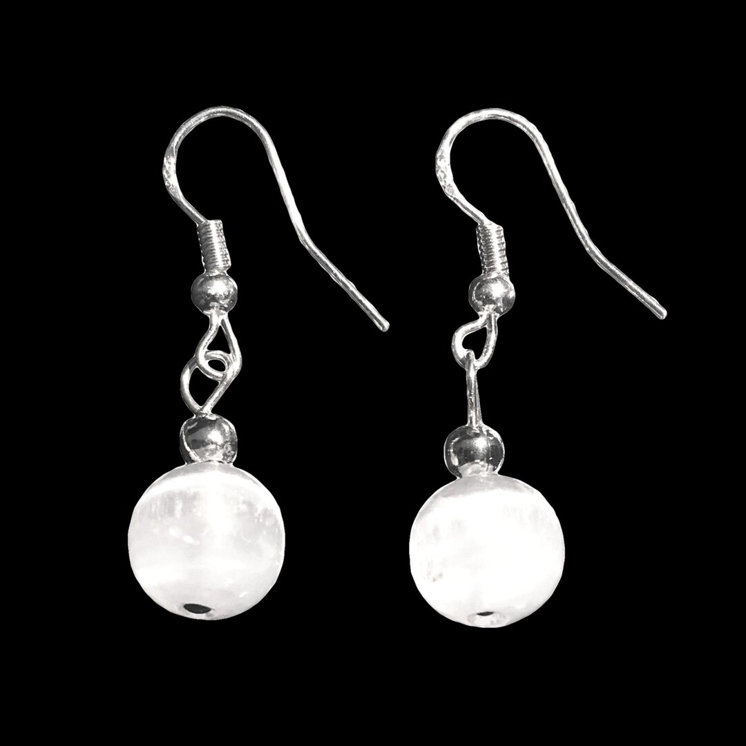 Selenite Earrings , Selenite Jewelry, Crystal Healing Calm Peaceful ...