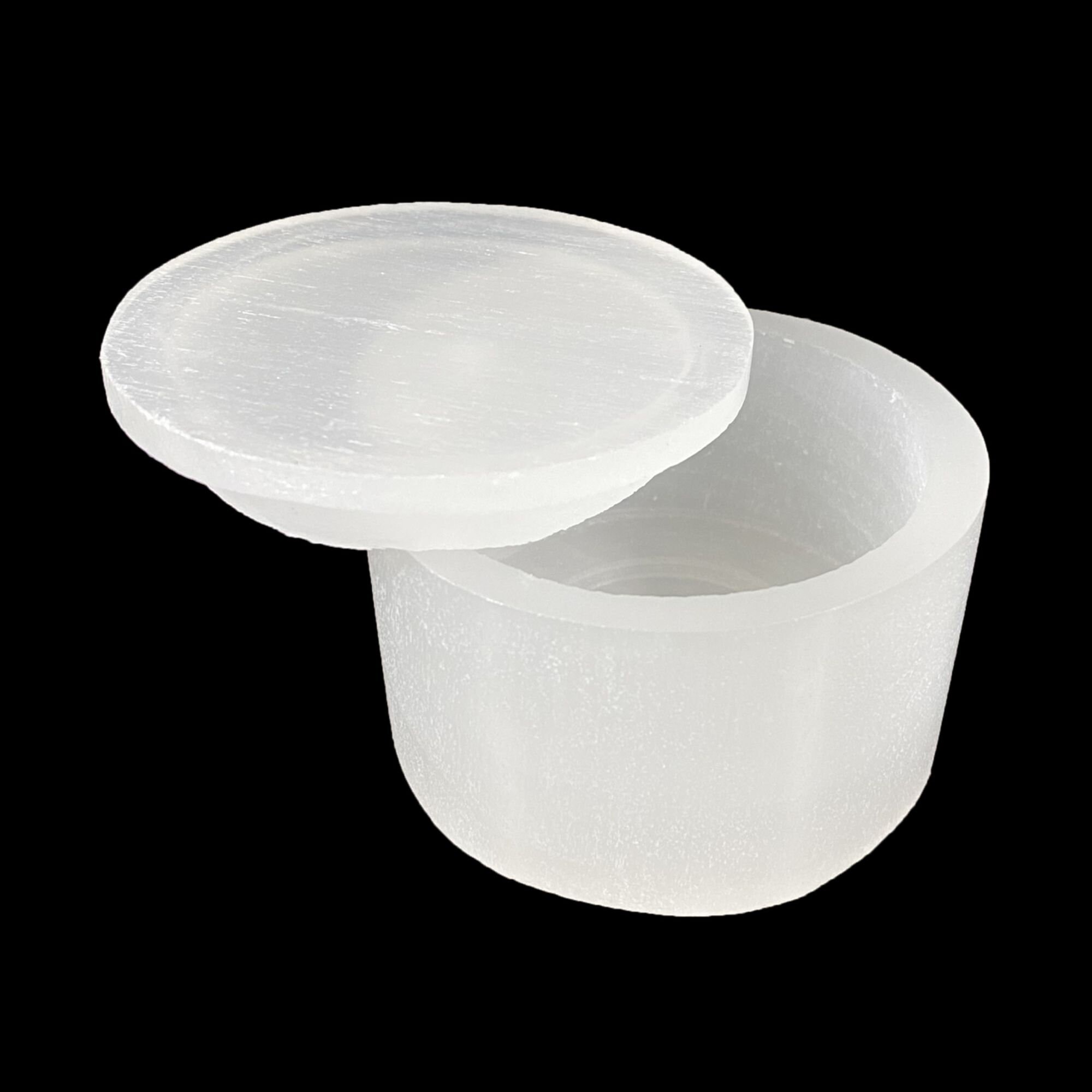 Round Selenite Box Selenite Jar Selenite Crystal Storage - Etsy