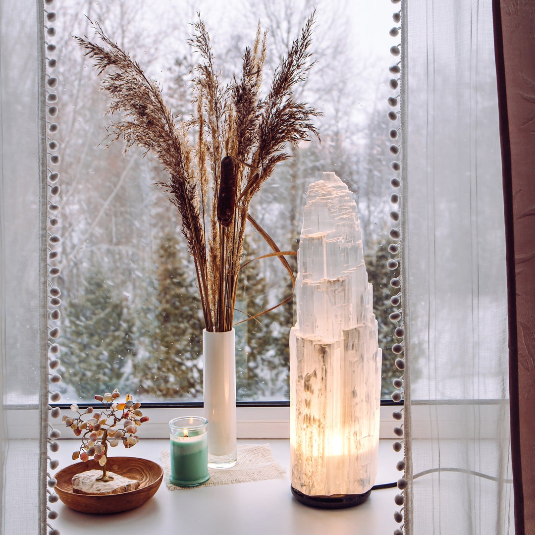 Selenite Lamp, Selenite Tower, Metaphysical Decor, Selenite Crystal ...