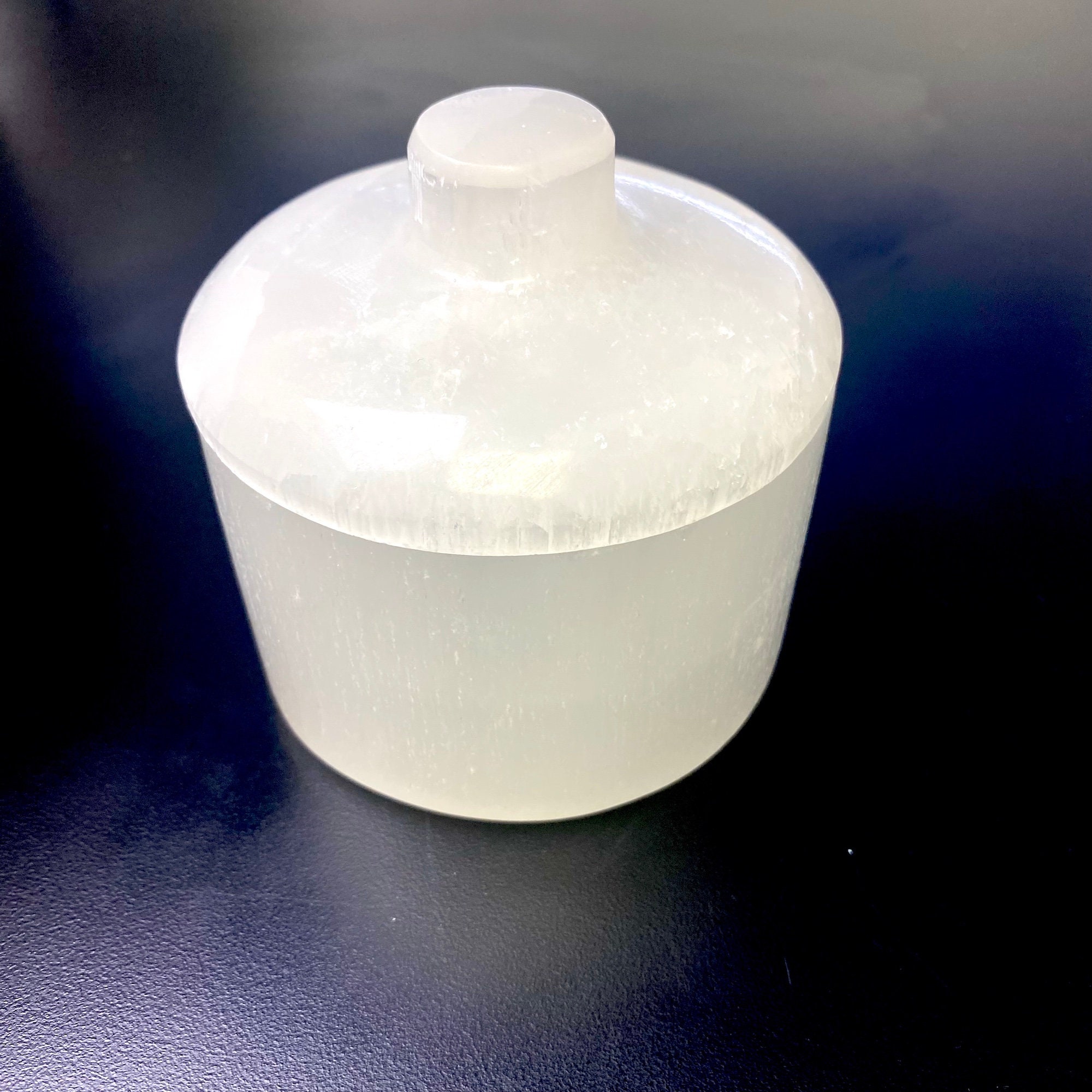 Round Selenite Box Selenite Jar Selenite Crystal Storage - Etsy