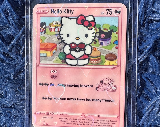 Hello Kitty Holographic Pokemon Card - Etsy