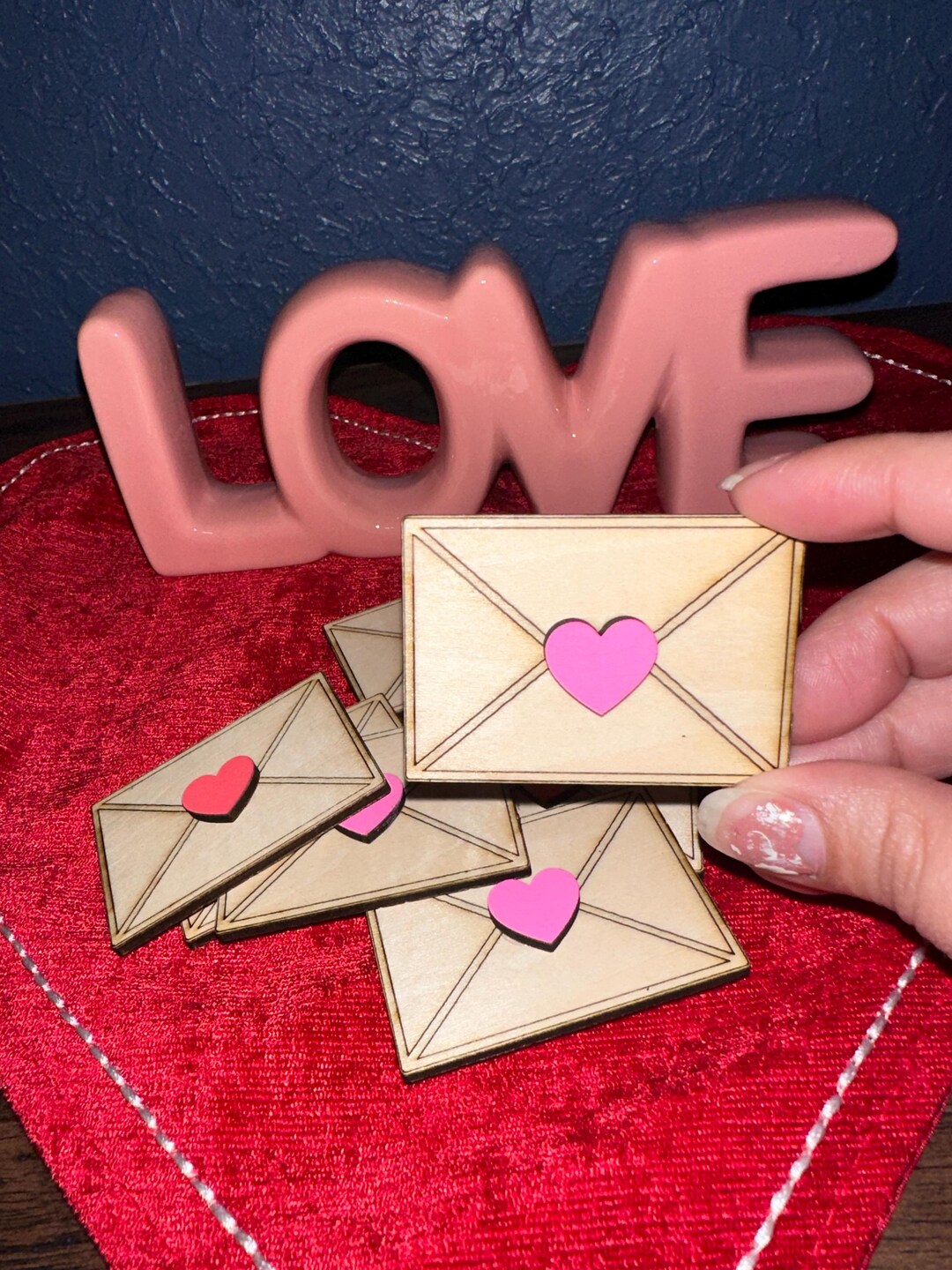 Mini Love Envelopes Set of 20 - Hand Painted Hearts - Valentines Day ...