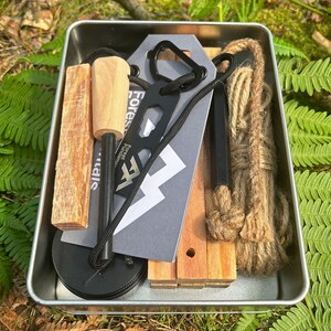 Traditional Fire Lighting Kit | Bushcraft Fire Kit Tin | Ferro Rod Fire ...