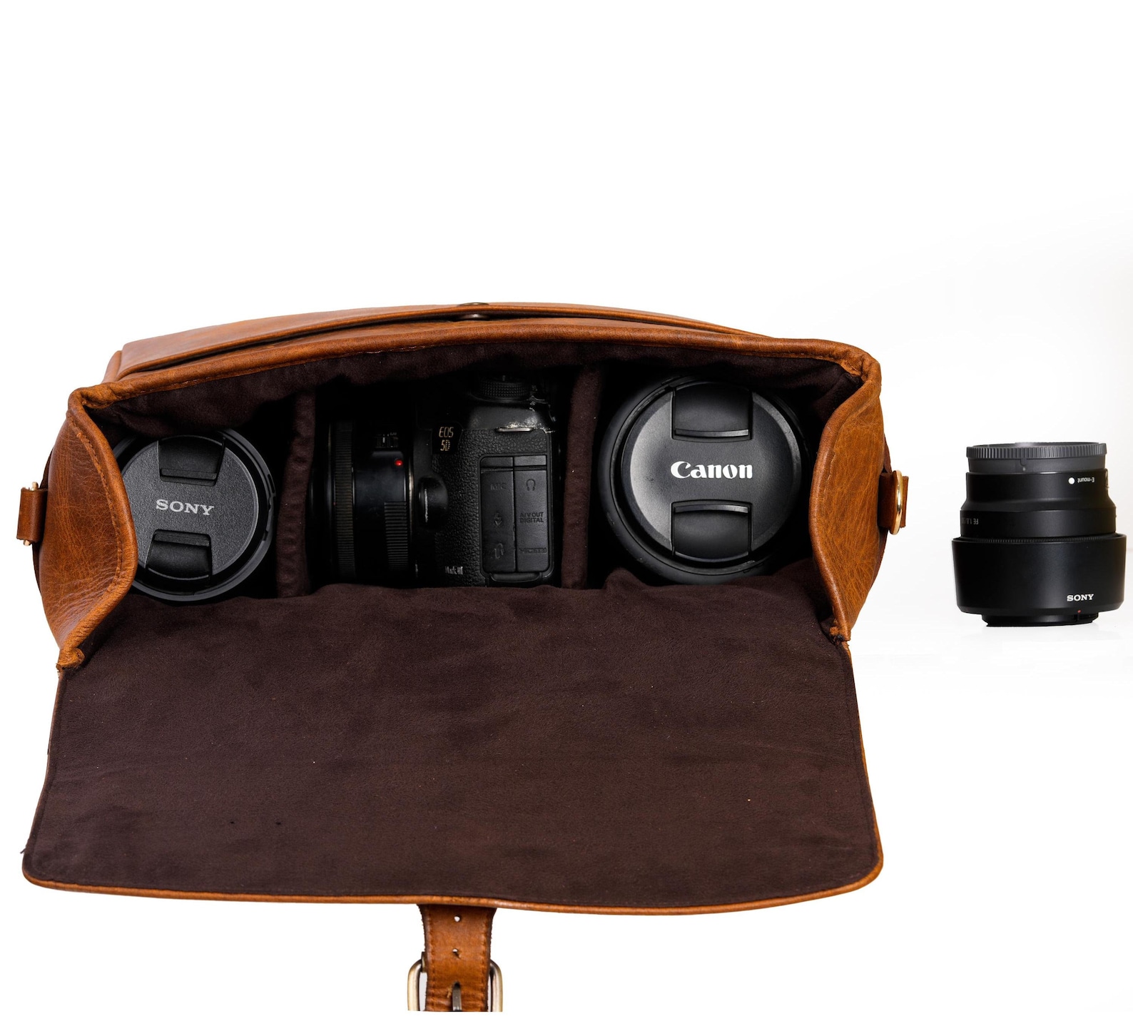 Full Grain Leather Camera Bag : Camera Satchel for Nikon, Canon, Sony ...