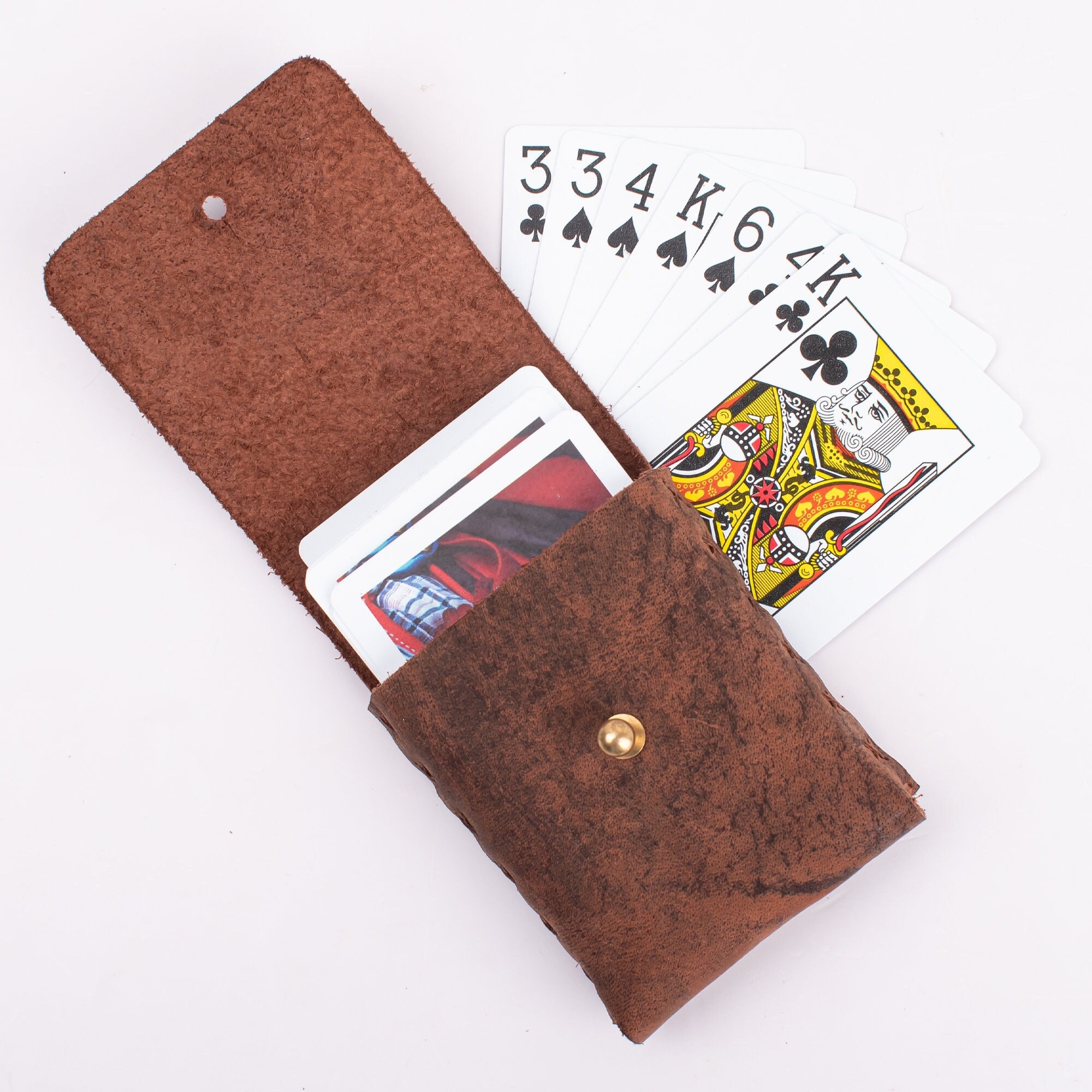 Personalized Leather Playing Card Holder Leather Playing Card Deck Case ...
