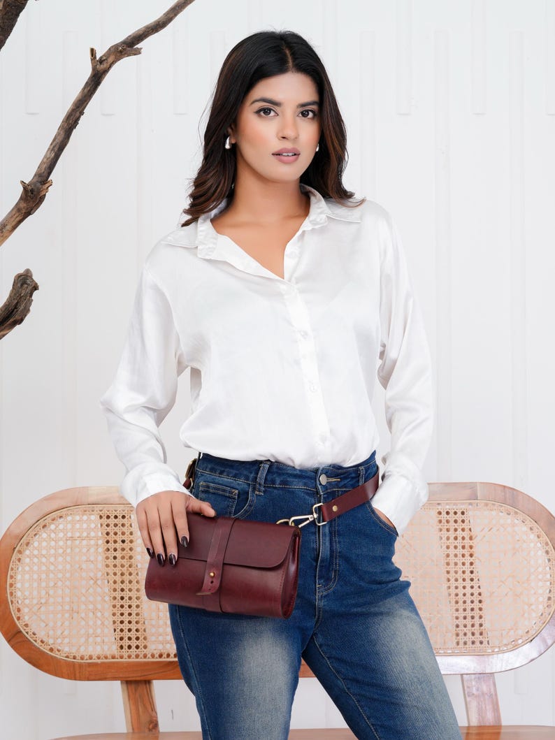 Personalized Leather Fanny Pack Bag Womens Small Crossbody Sling Bag ...