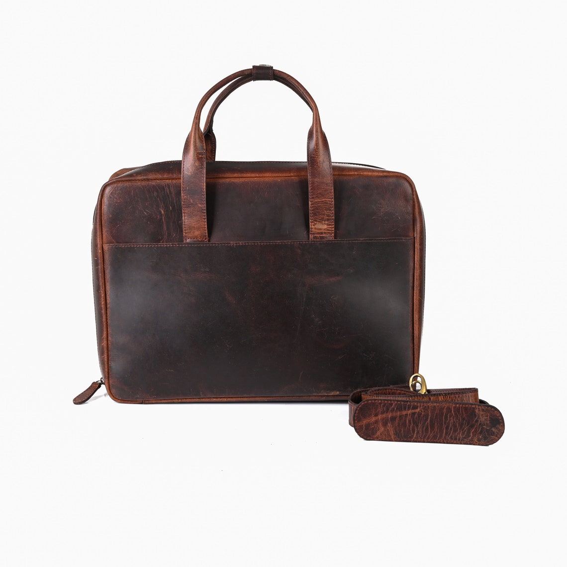 Personalized Leather Briefcase 16 Laptop Bag Full Grain Leather Satchel ...