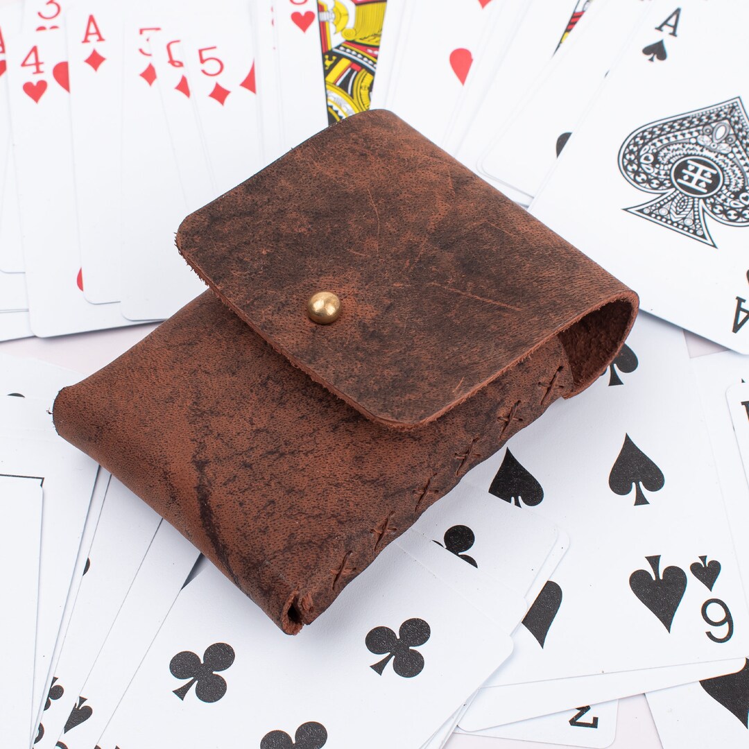 Personalized Leather Playing Card Holder Leather Playing Card Deck Case ...