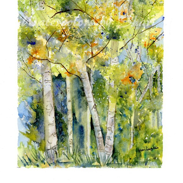 Watercolor Tree Birch - Etsy