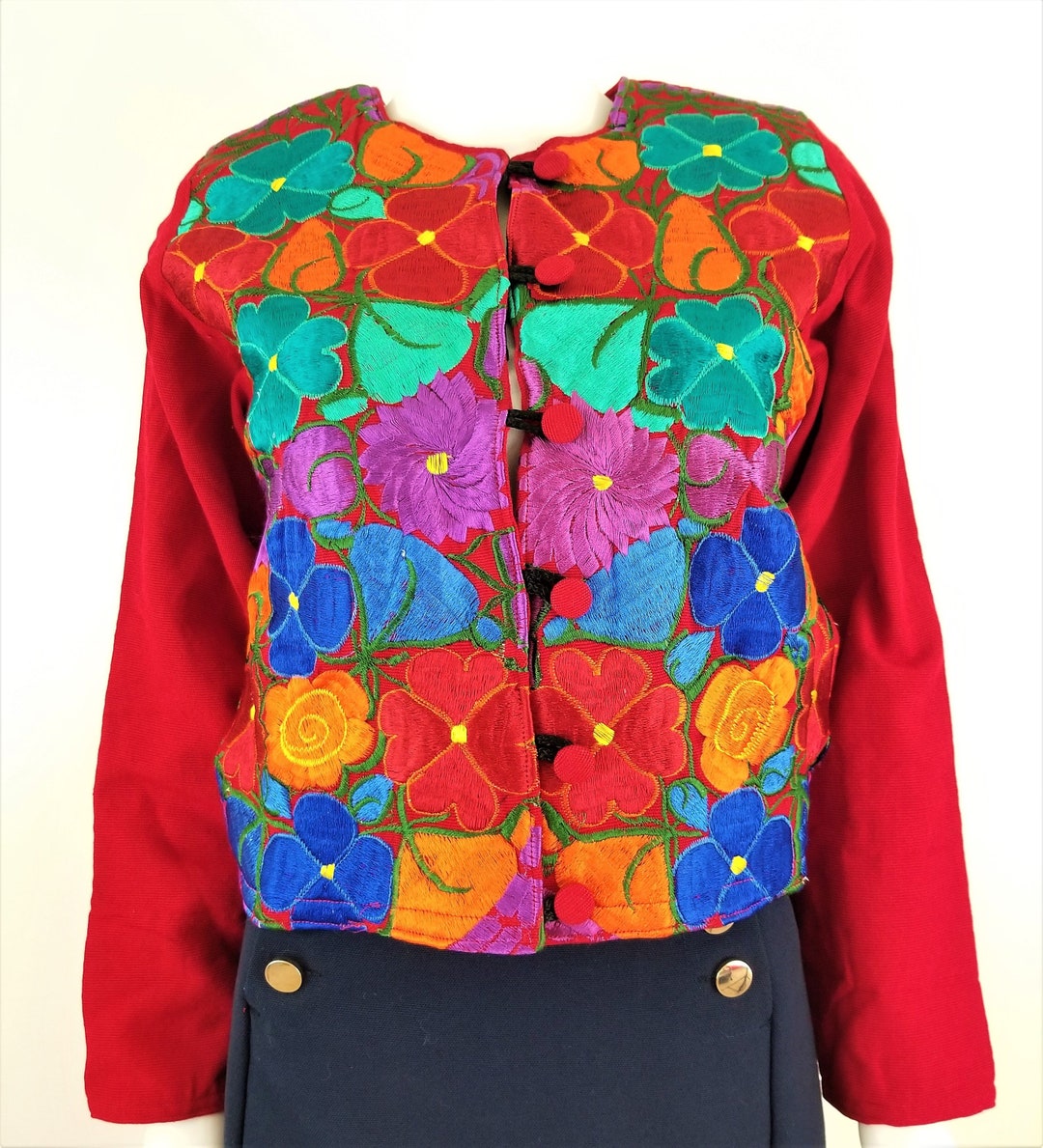Hispanic, Latin, Embroidered Guatemalan Sweater, Guatemalan Embroidery ...