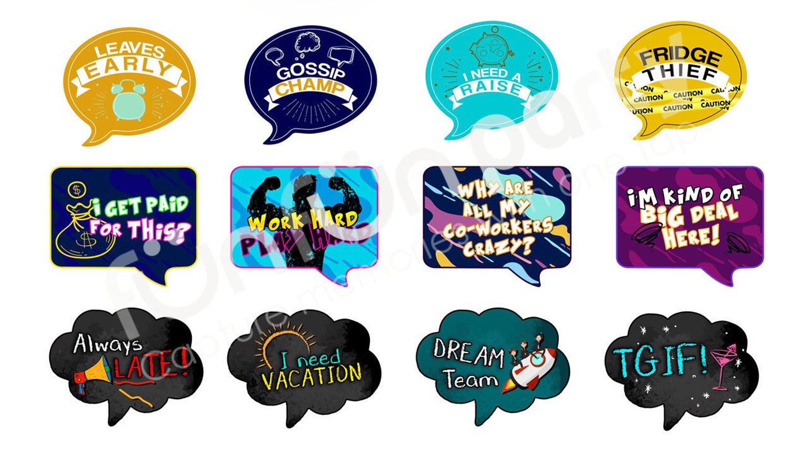 Office Party Printable Props - Etsy