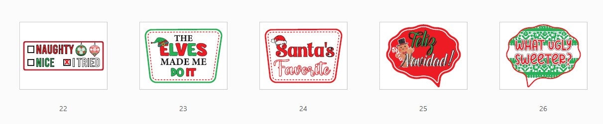 Christmas & Holidays 26 Printable Photo Booth Prop Signs - Etsy