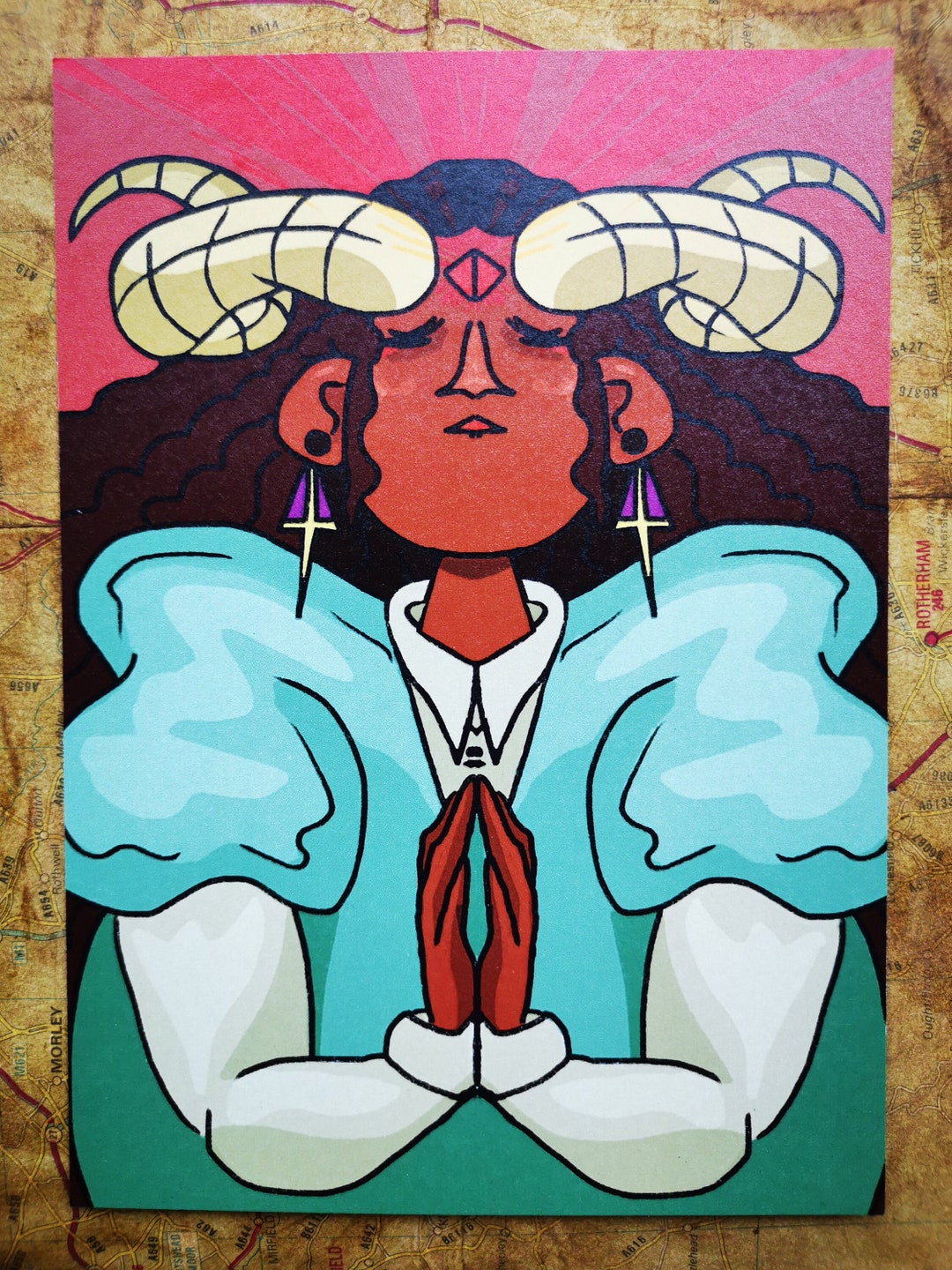Tiefling Cleric Print - Etsy