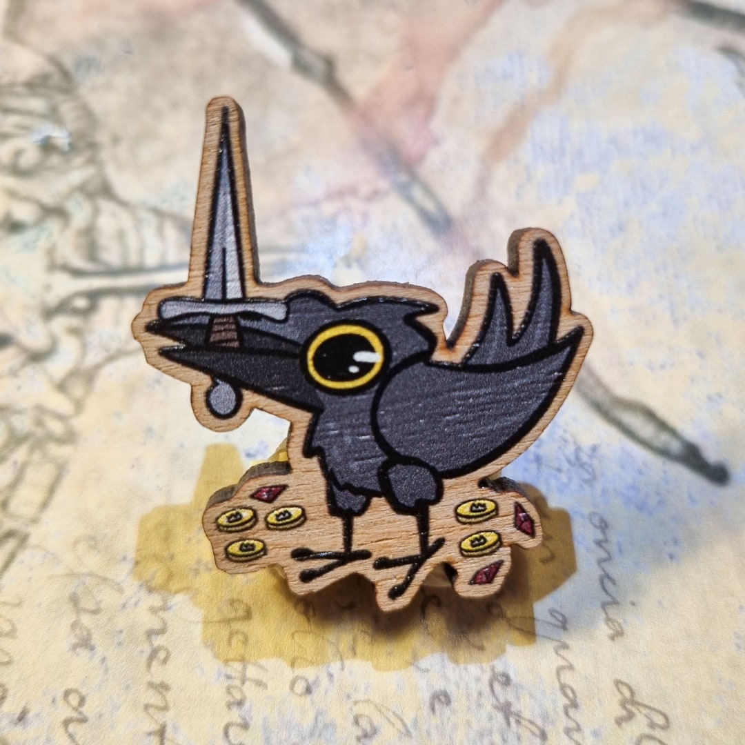 Crow Rogue Wooden Pin - Etsy