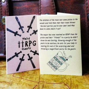 Weird TTRPG Quests Mini Zine - Etsy UK