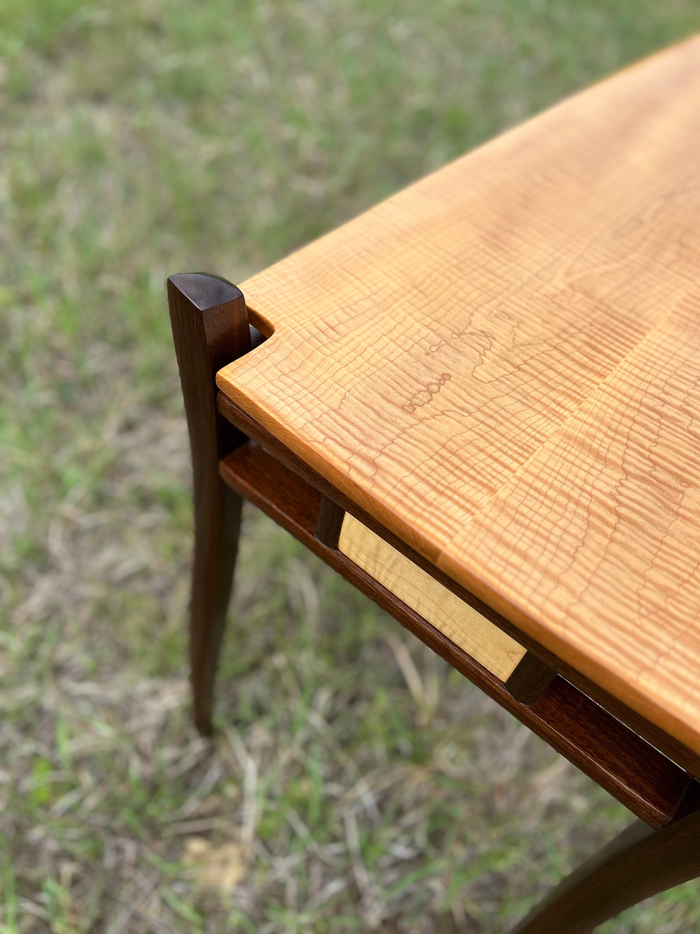 Walnut and Figured Maple Writing Desk - Etsy