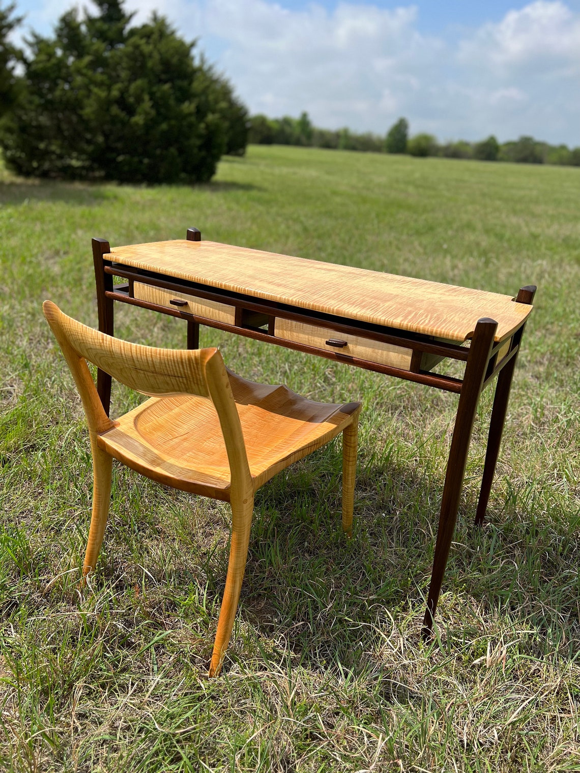 Figured Maple Sculpted Low Back Chair - Etsy