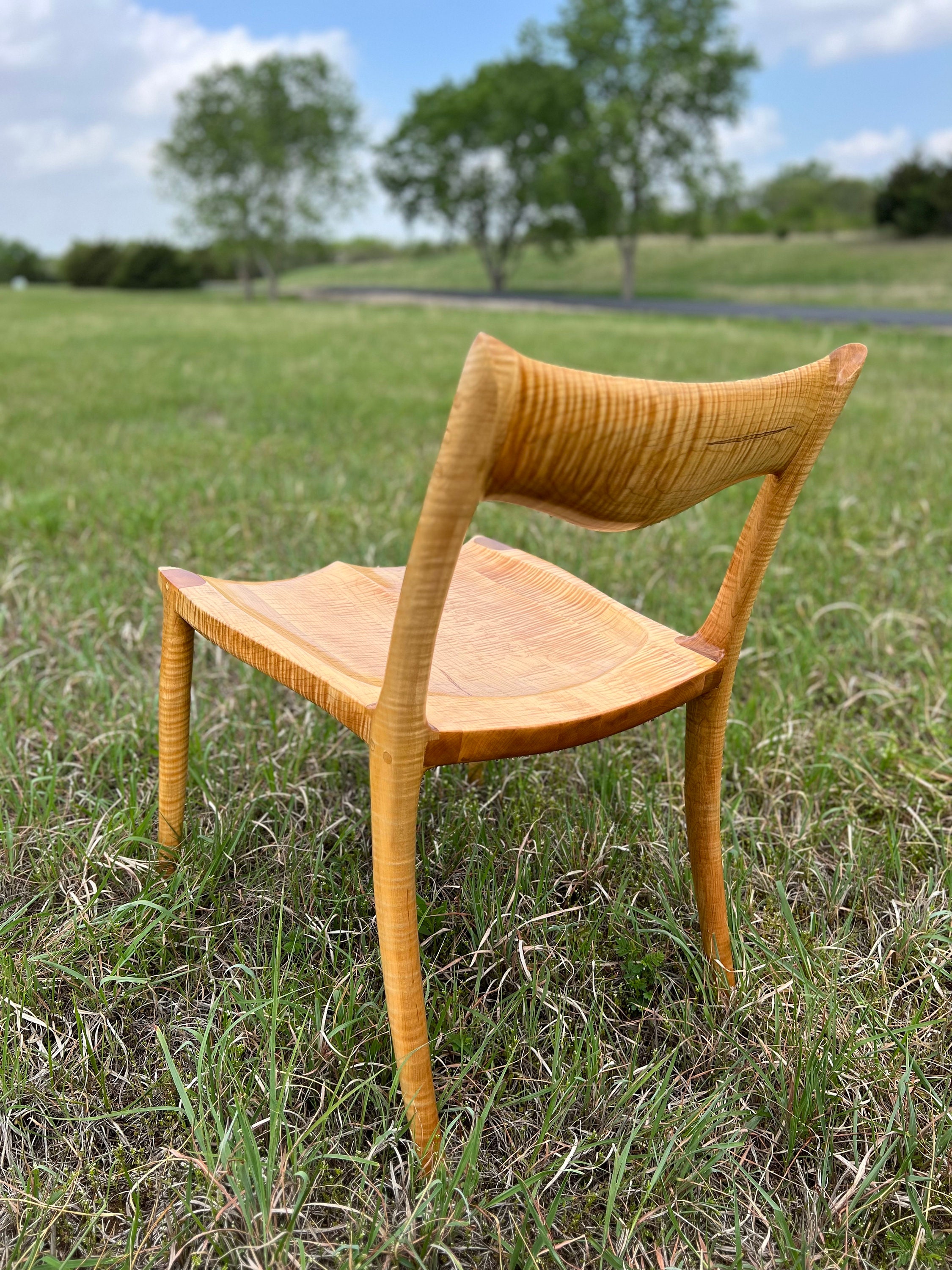 Figured Maple Sculpted Low Back Chair - Etsy